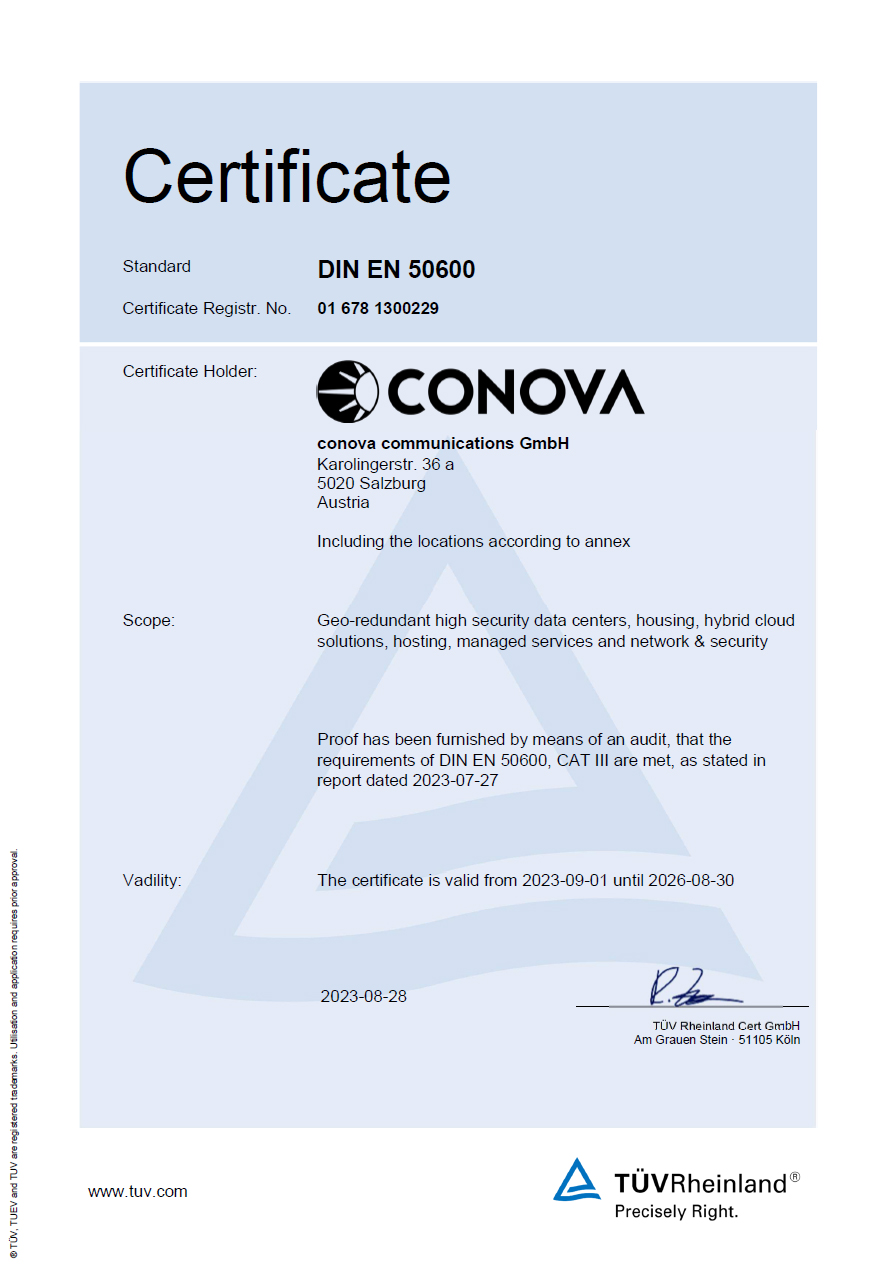 Certifications - conova